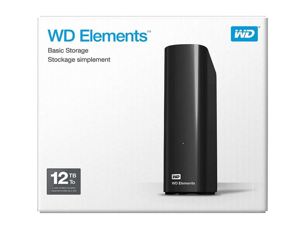 Western Digital Elements Desktop 12 TB WDBWLG0120HBK 3.5" USB 3.0 ...