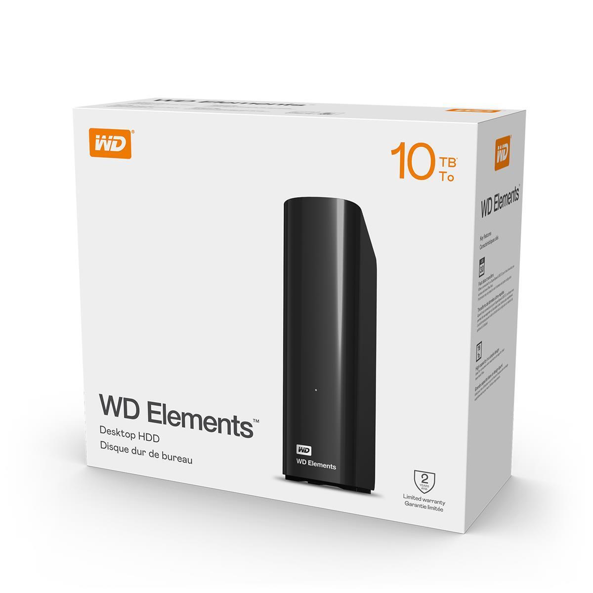 Western Digital Elements Desktop 10 TB WDBWLG0100HBK 3.5" USB 3.0 ...