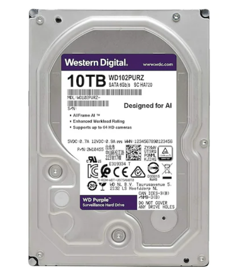 Western Digital 3.5" 10 TB Purple WD102PURZ SATA 3.0 7200 RPM Harddisk ...