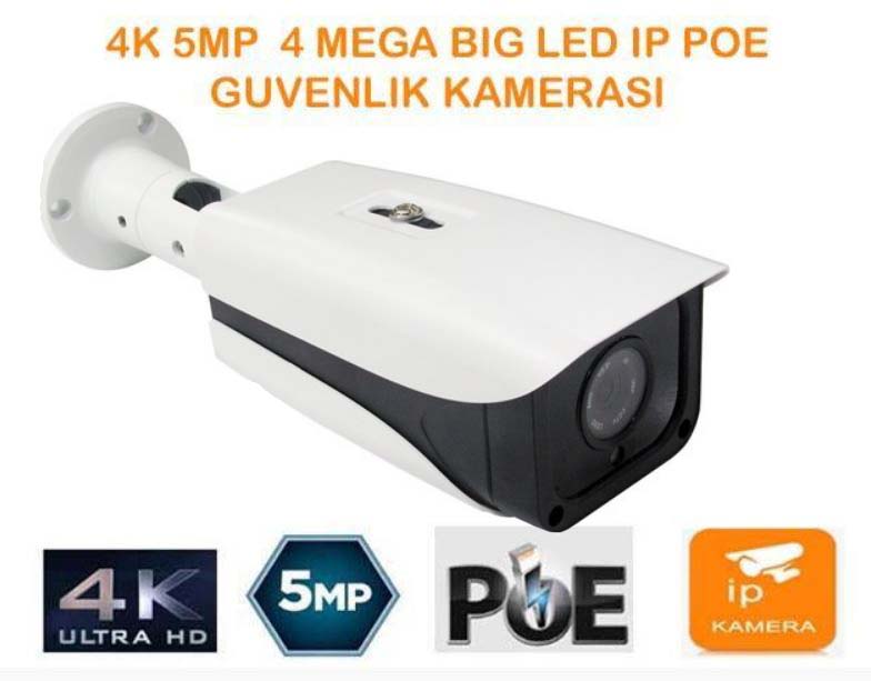4 ATOM LED 5MP IP POE 4K Ultra HD Gece Görüşlü Dış Mekan Güvenlik ...